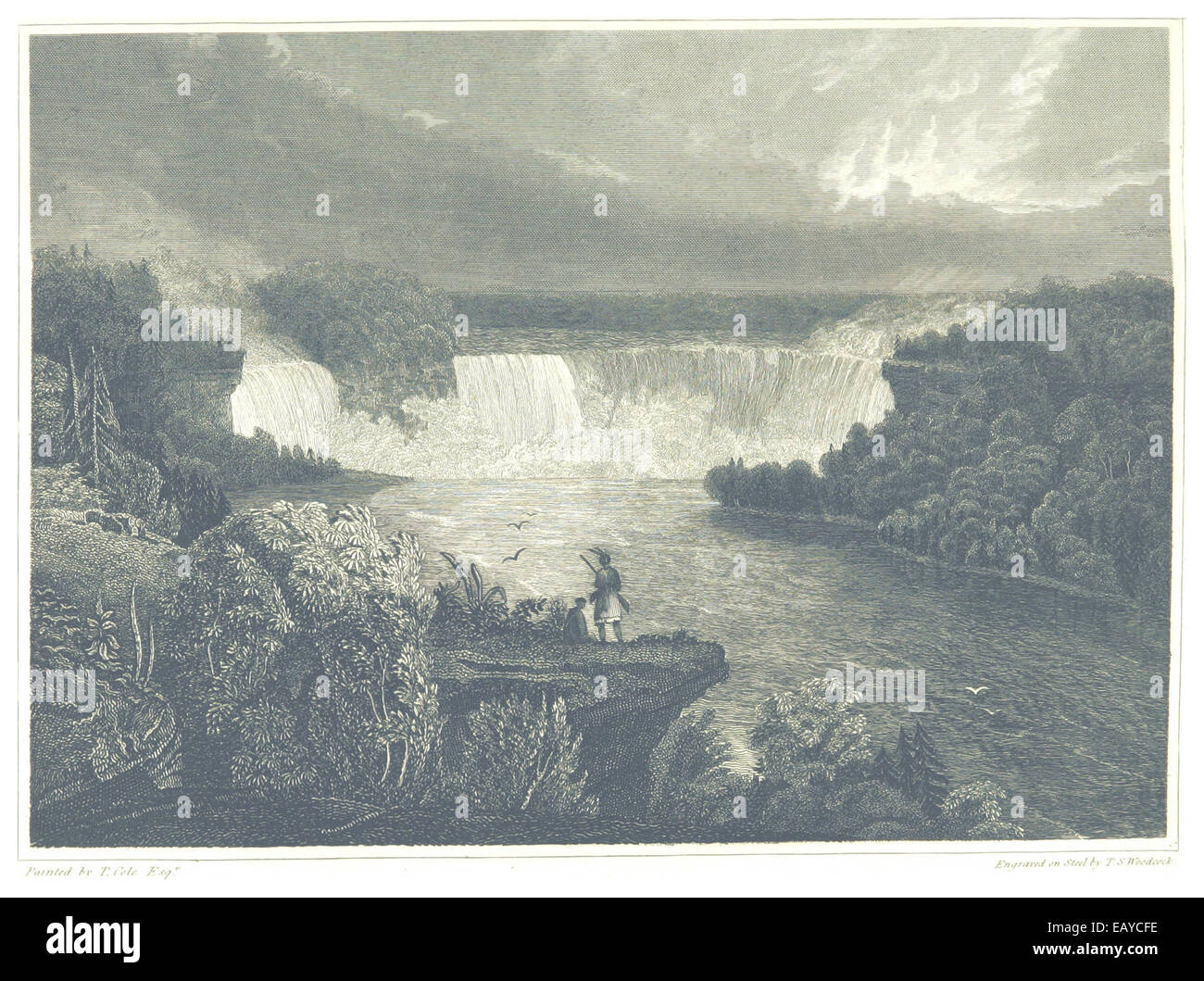This 1834 illustration by Hinton offers a distant view of the Niagara ...