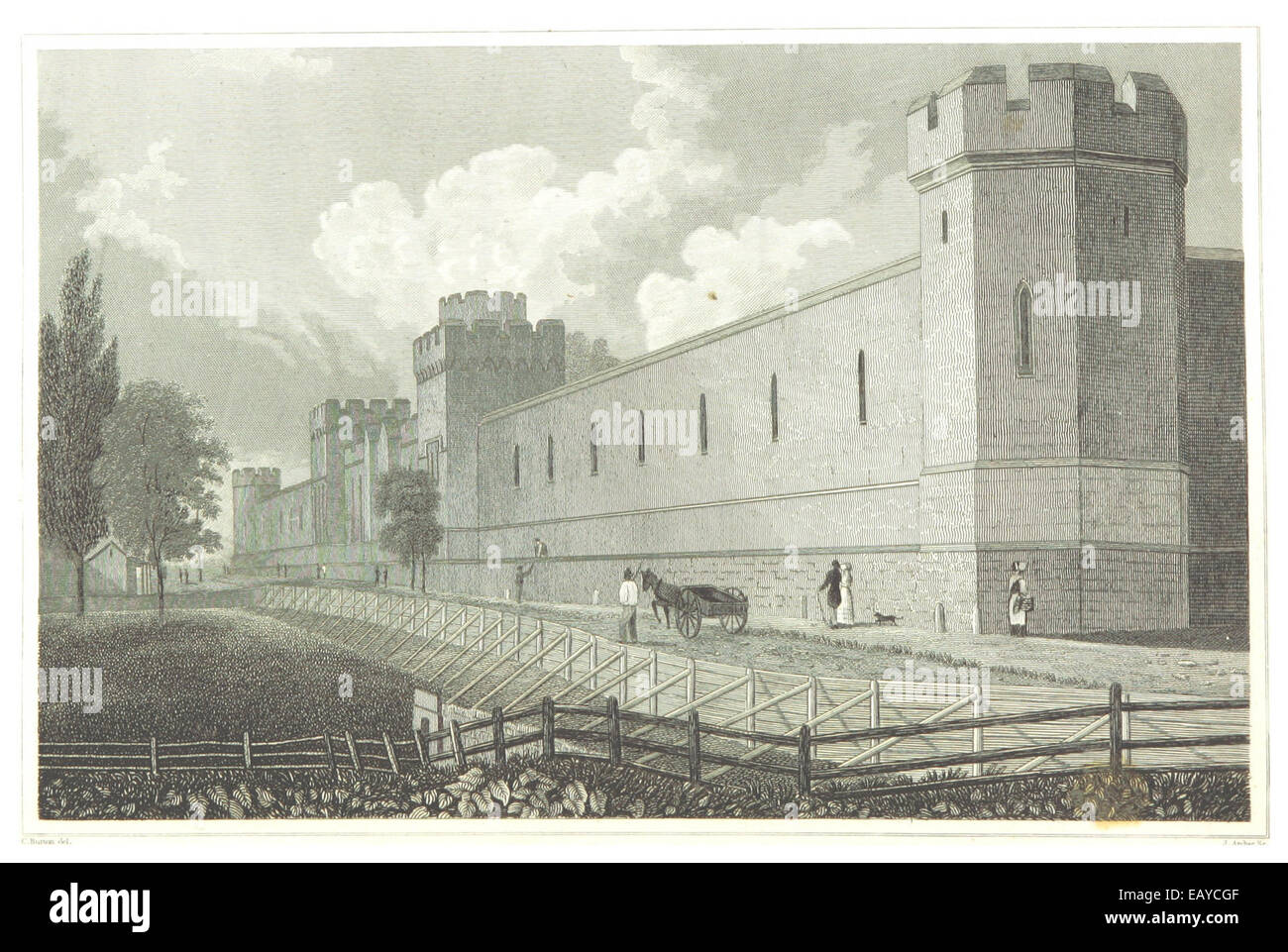 Hinton’s 1834 illustration depicts the Penitentiary in Philadelphia, a ...