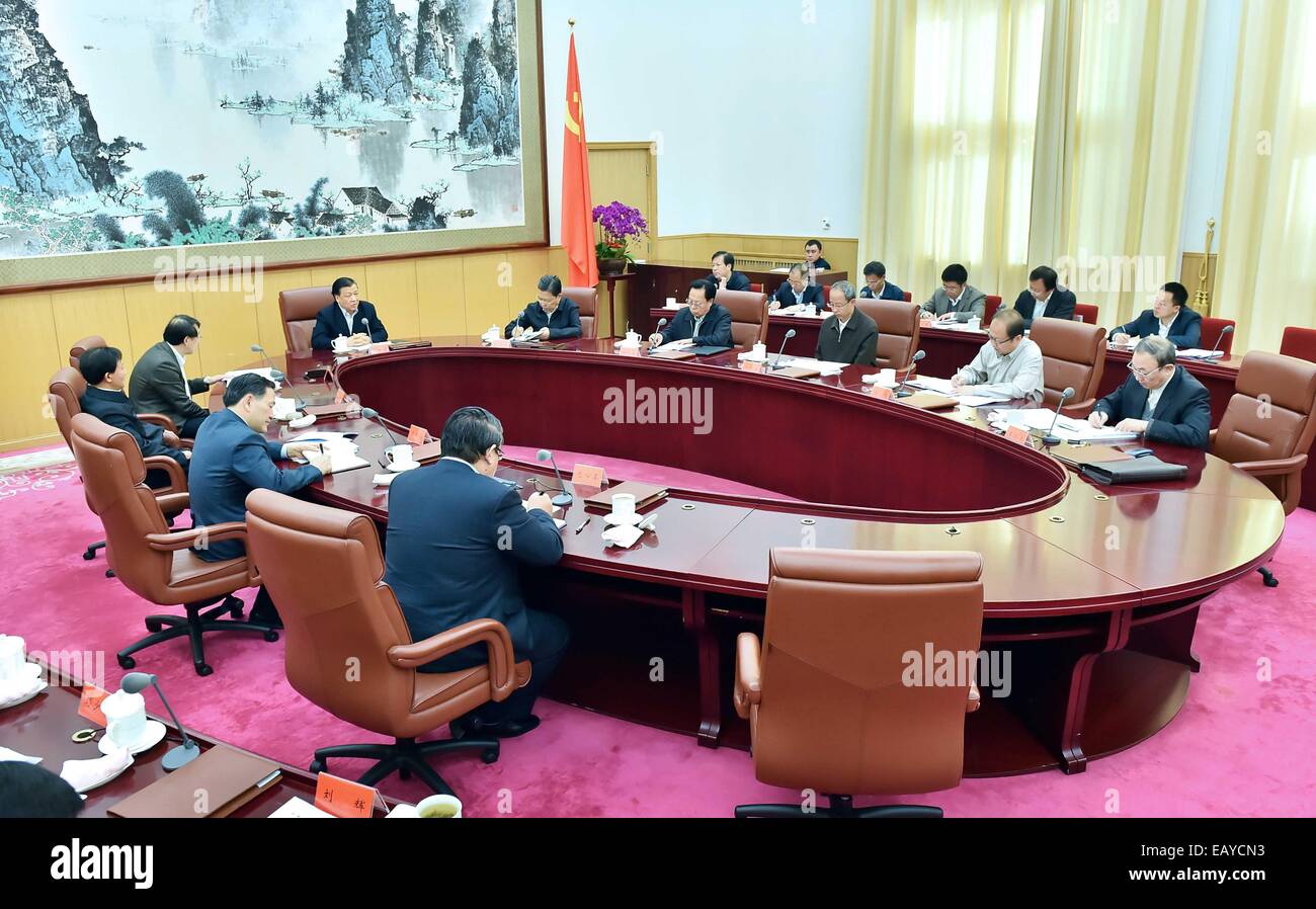 Beijing, China. 22nd Nov, 2014. Liu Yunshan, a member of the Standing ...