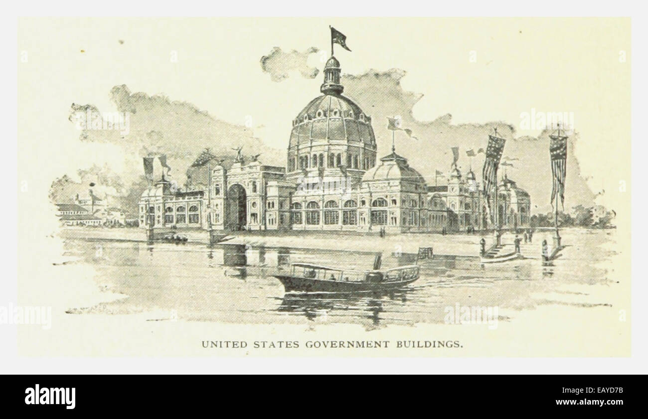 This 1893 illustration depicts the U.S. Government Building in Chicago ...