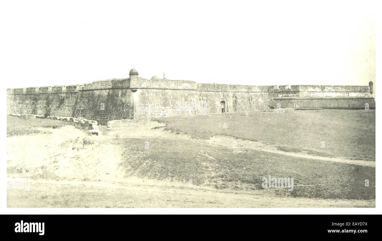 A 1885 illustration by Reynolds showing Fort Marion from the southwest ...
