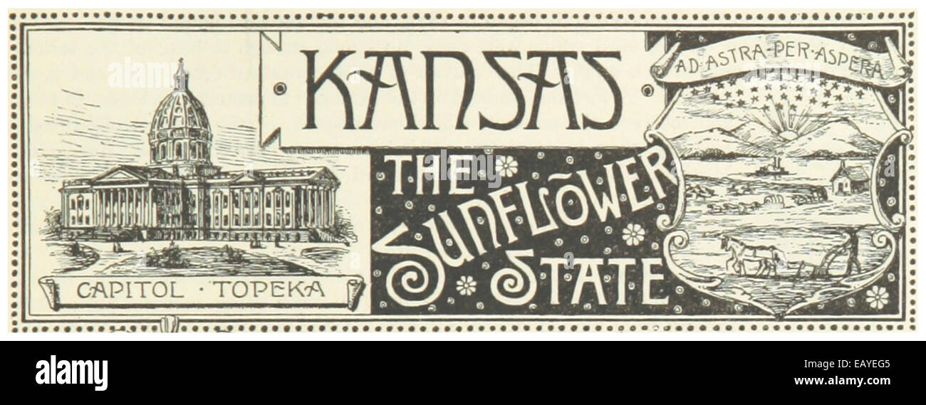This 1891 illustration depicts the state of Kansas, known as the ...