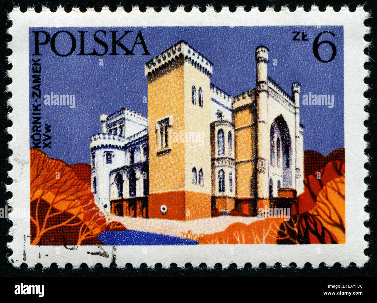 Poland stamp castle hi-res stock photography and images - Alamy