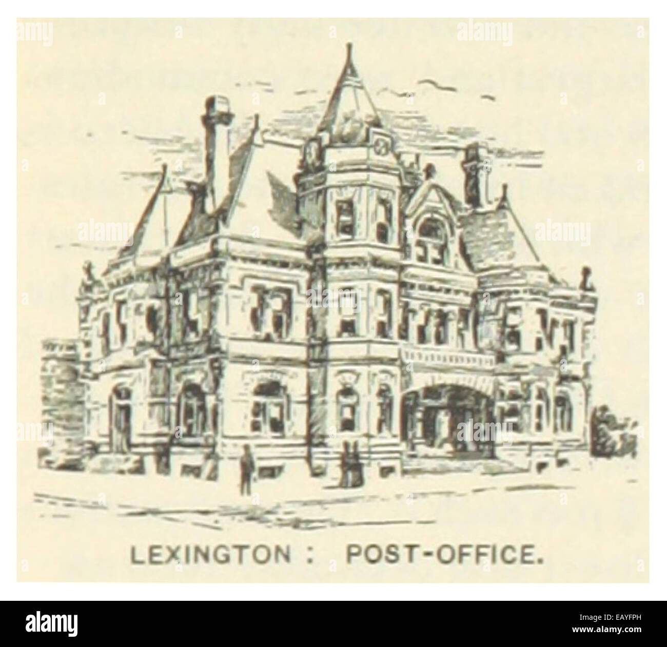 An 1891 map illustrating the layout of Lexington, Kentucky, with a ...