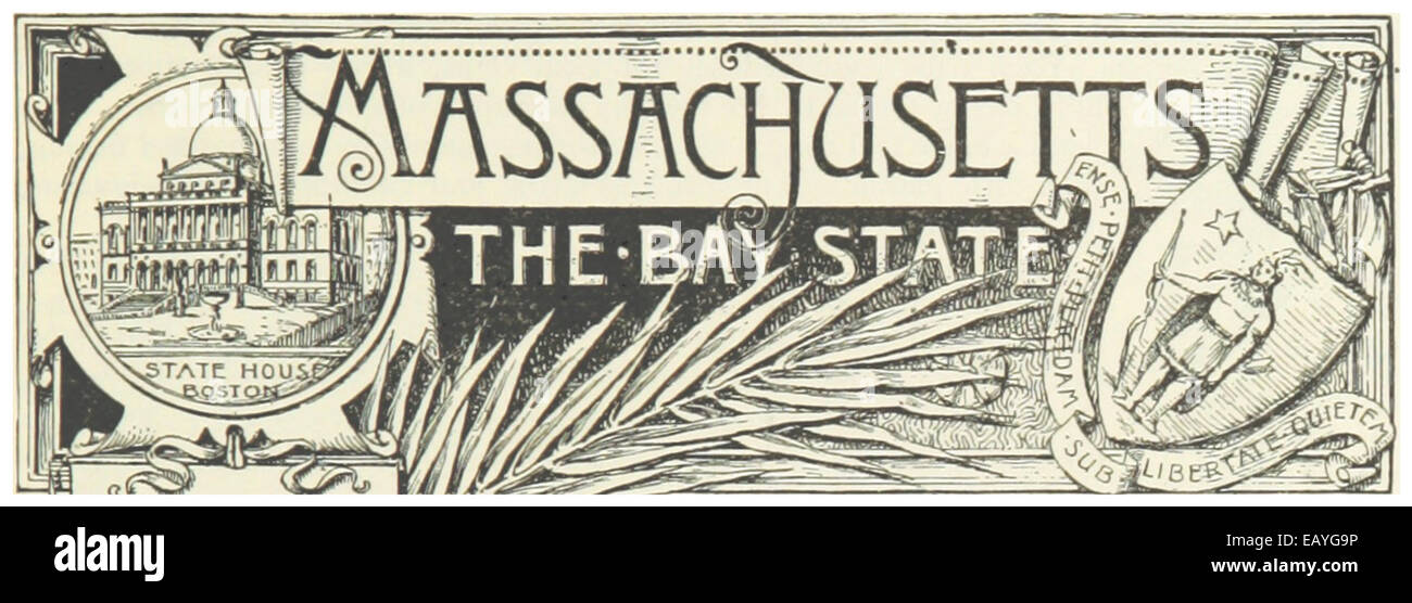 A map from 1891 depicting the state of Massachusetts, referred to as ...