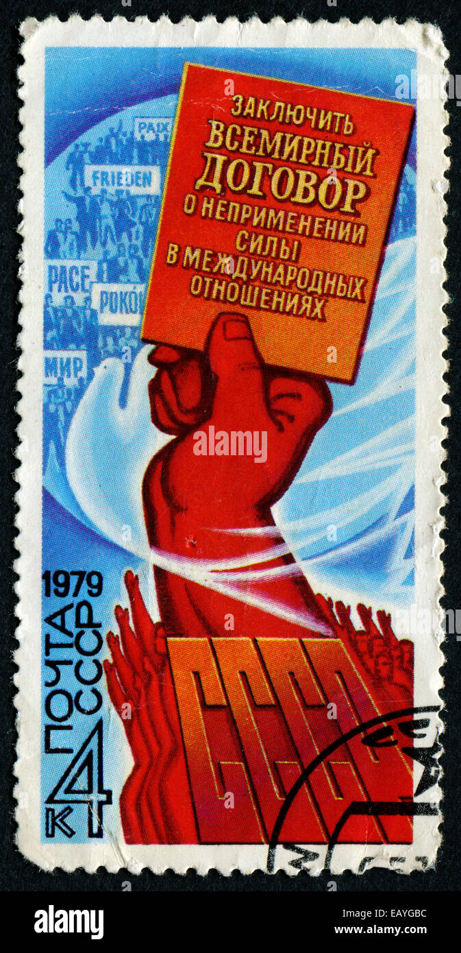 USSR - CIRCA 1979: A stamp printed in USSR, inscription "to conclude a ...