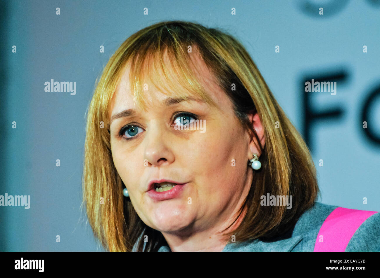 Northern ireland politics speaking microphone media reporters hi-res ...