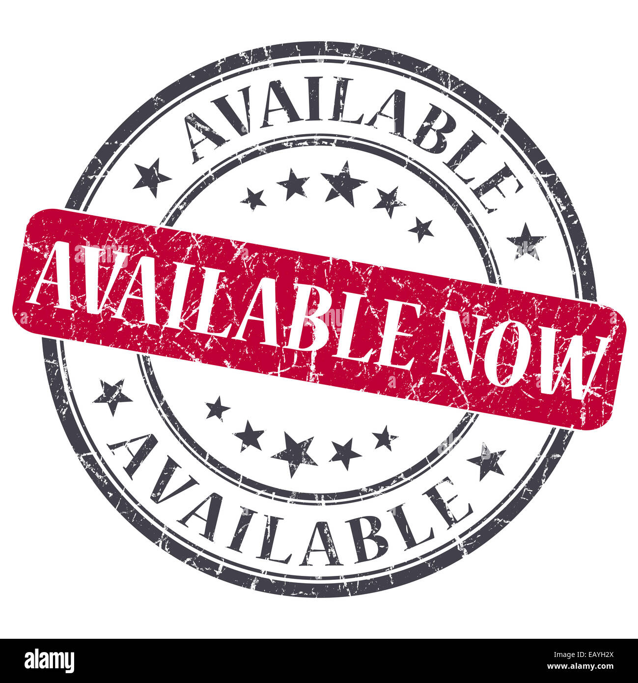 Available now red round grungy stamp isolated on white background Stock ...