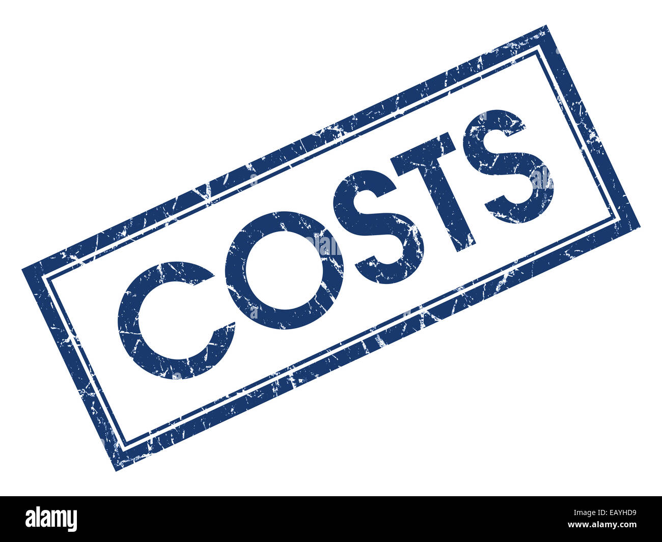 Costs blue square grungy stamp isolated on white background Stock Photo ...