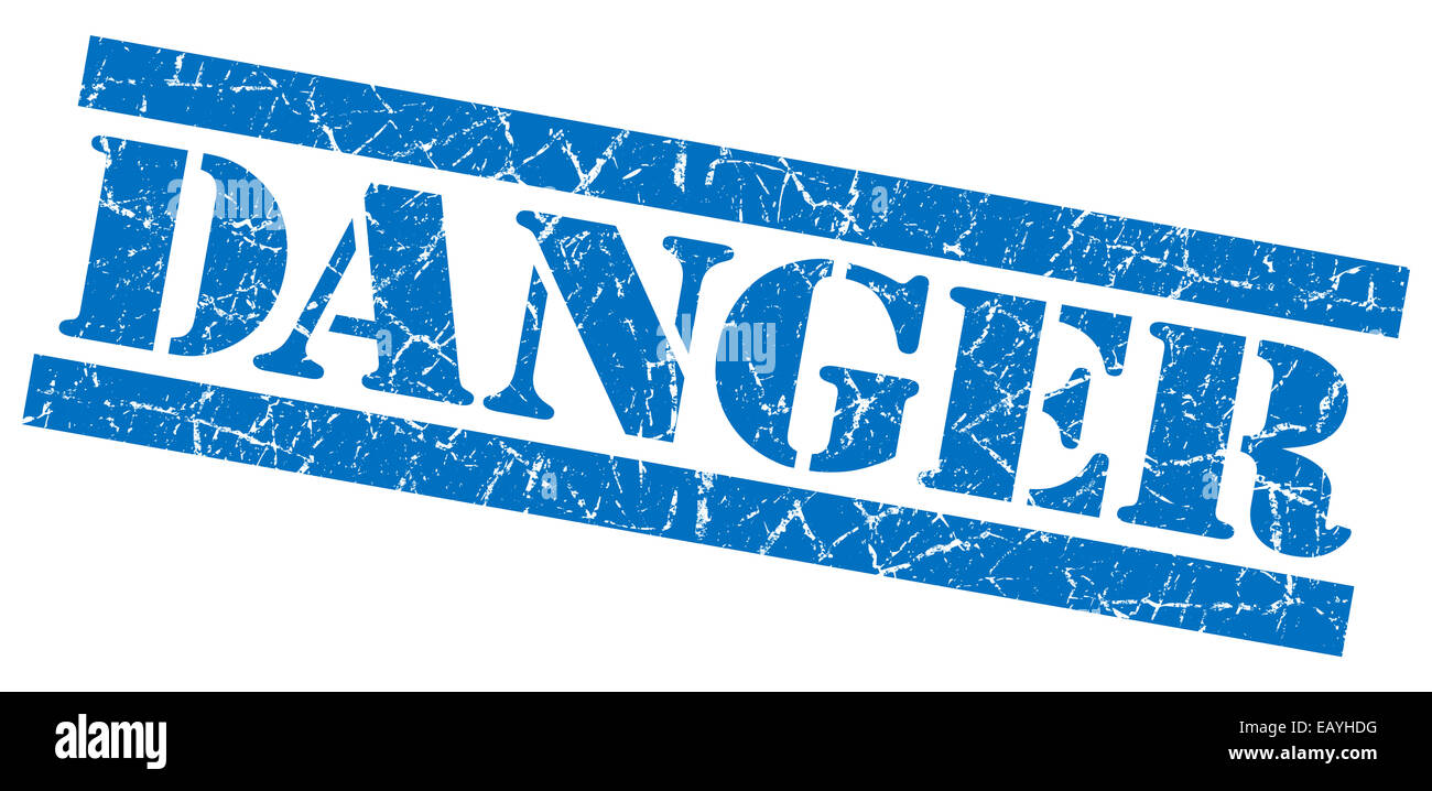 Danger blue grunge stamp Stock Photo - Alamy