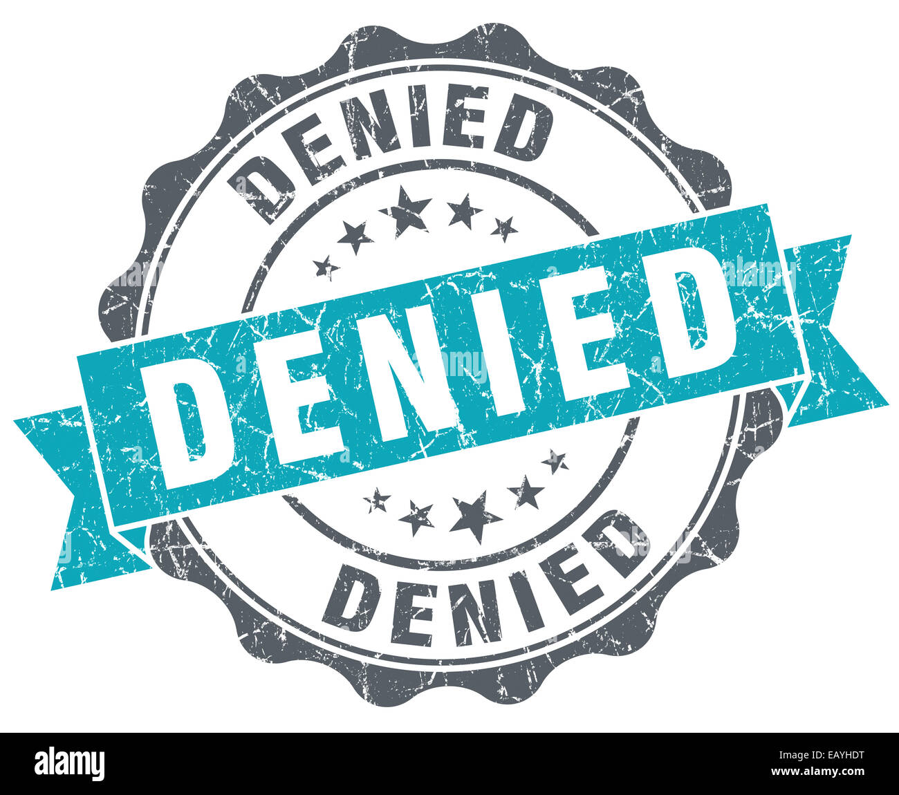 Denied blue grunge retro style isolated seal Stock Photo - Alamy