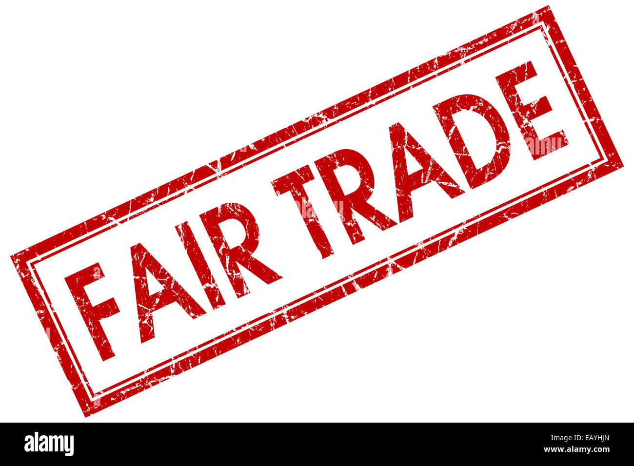 fair trade red square stamp Stock Photo - Alamy