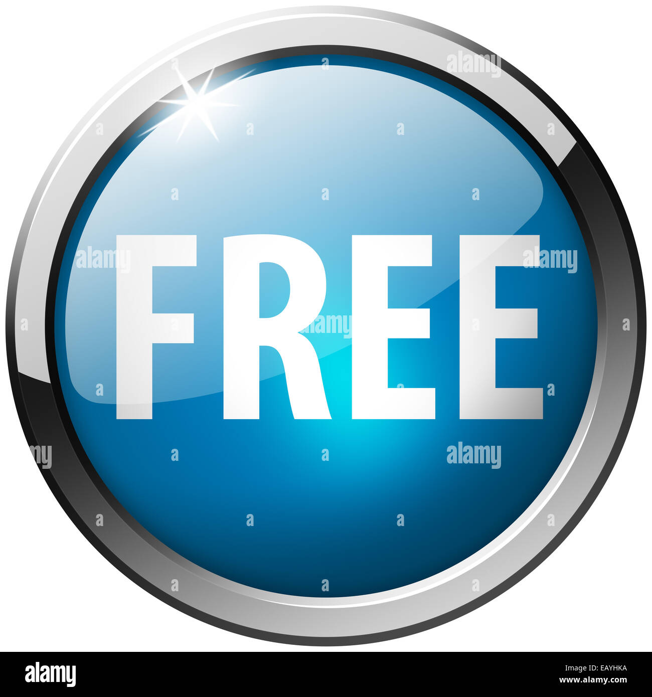 Free Round Blue Metal Shiny Button Stock Photo - Alamy