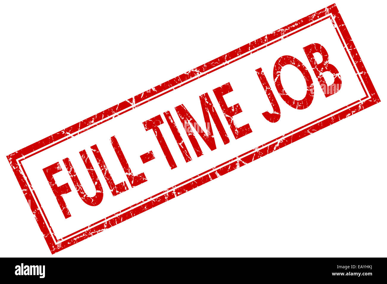 Full time job red square grungy stamp isolated on white background ...