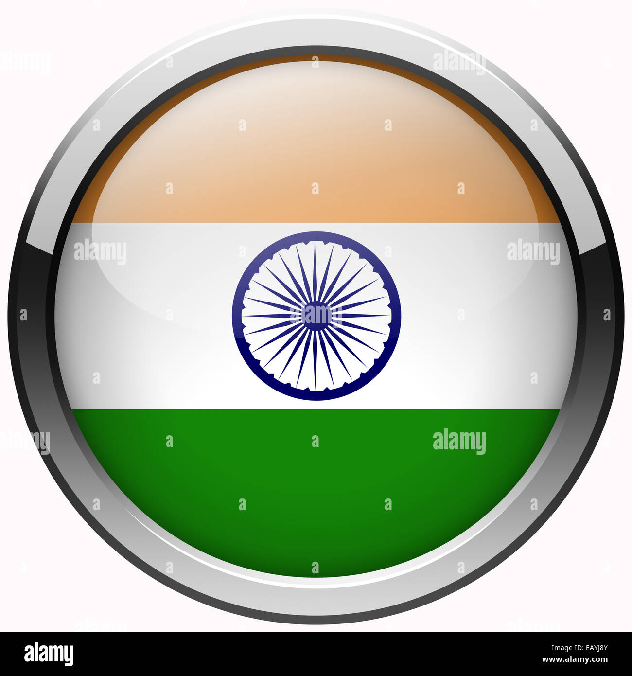 india flag gel metal button Stock Photo - Alamy