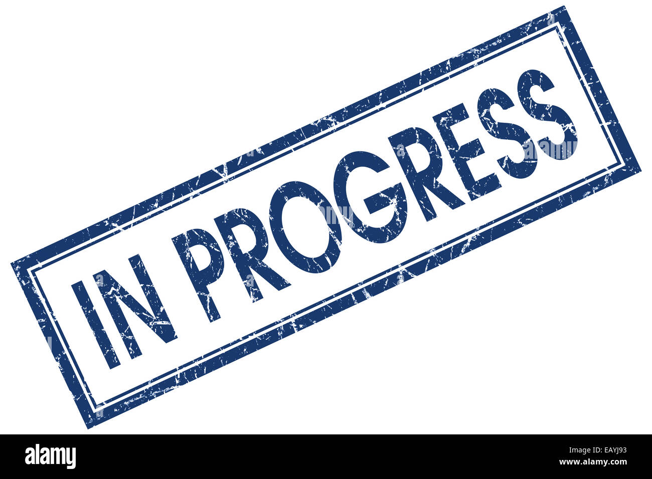 In progress square blue grunge stamp Stock Photo - Alamy