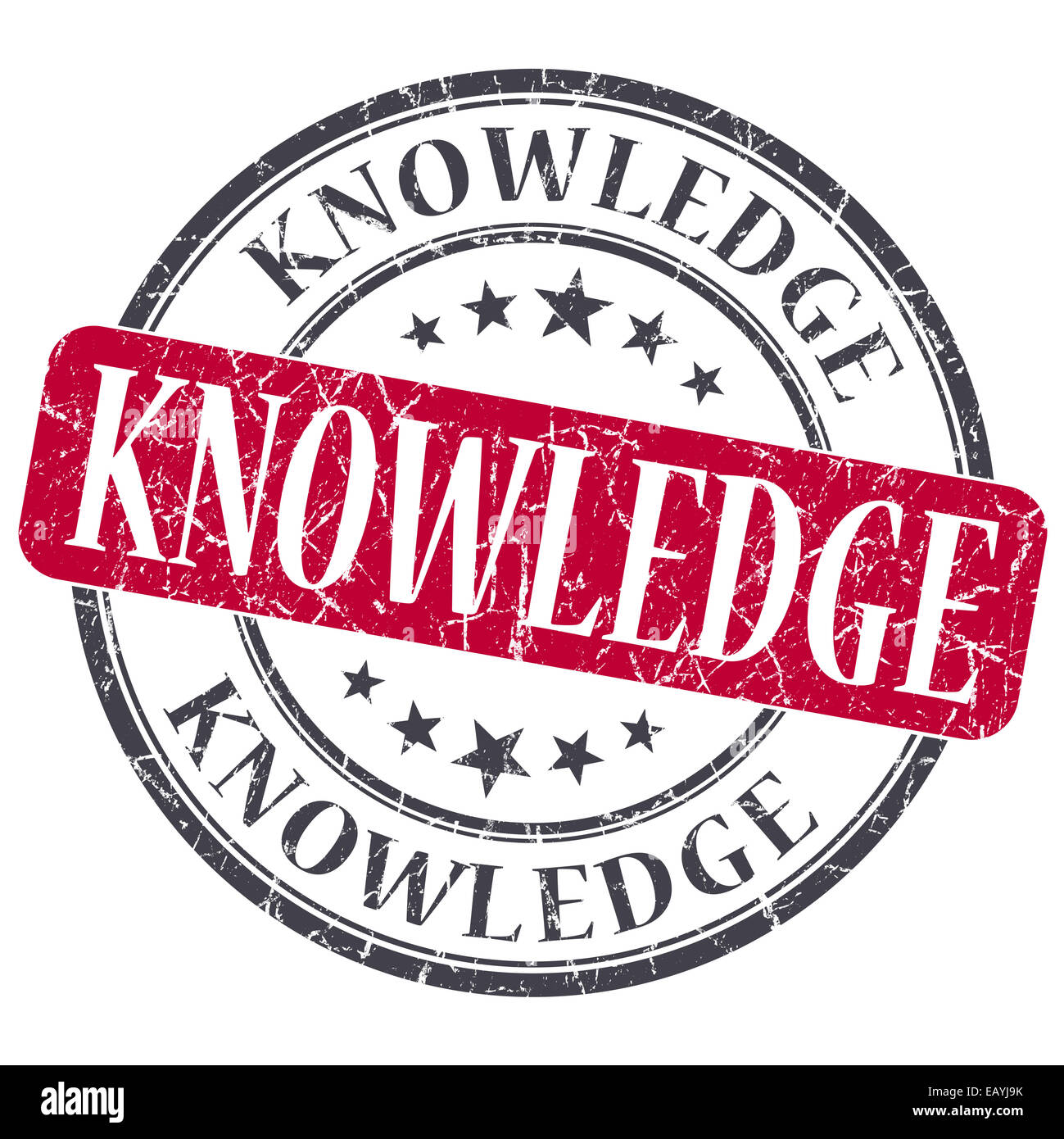 Knowledge red grunge textured vintage isolated stamp Stock Photo - Alamy