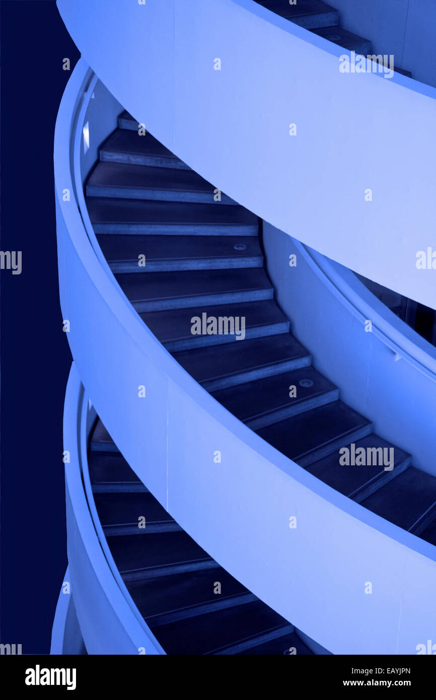 Blue Stairs. Architectual detail in a modern building Stock Photo - Alamy