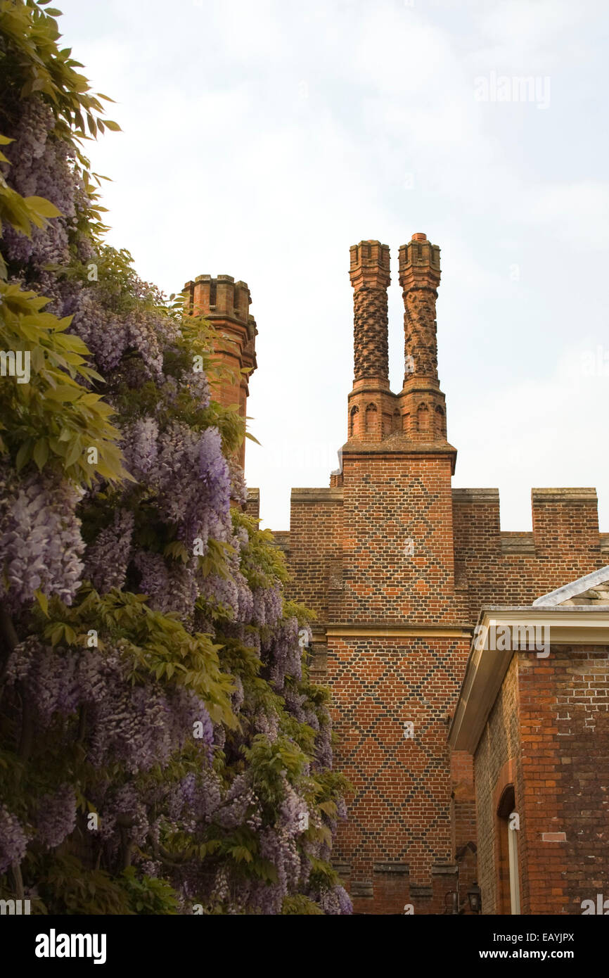 Chimneys on a building at Hampton Court, England Stock Photo - Alamy
