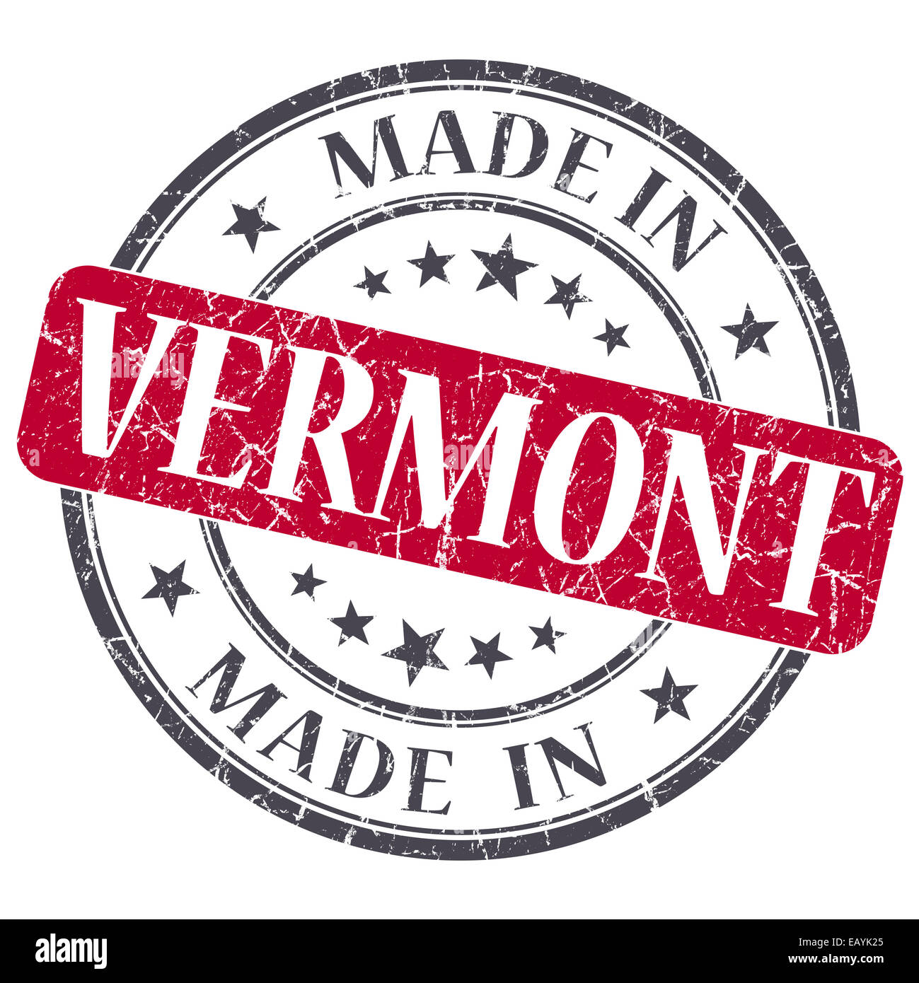 made in Vermont red round grunge isolated stamp Stock Photo - Alamy