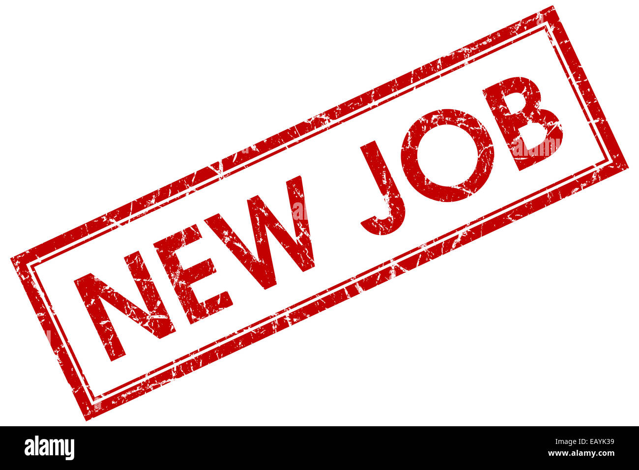 new job red square stamp Stock Photo - Alamy