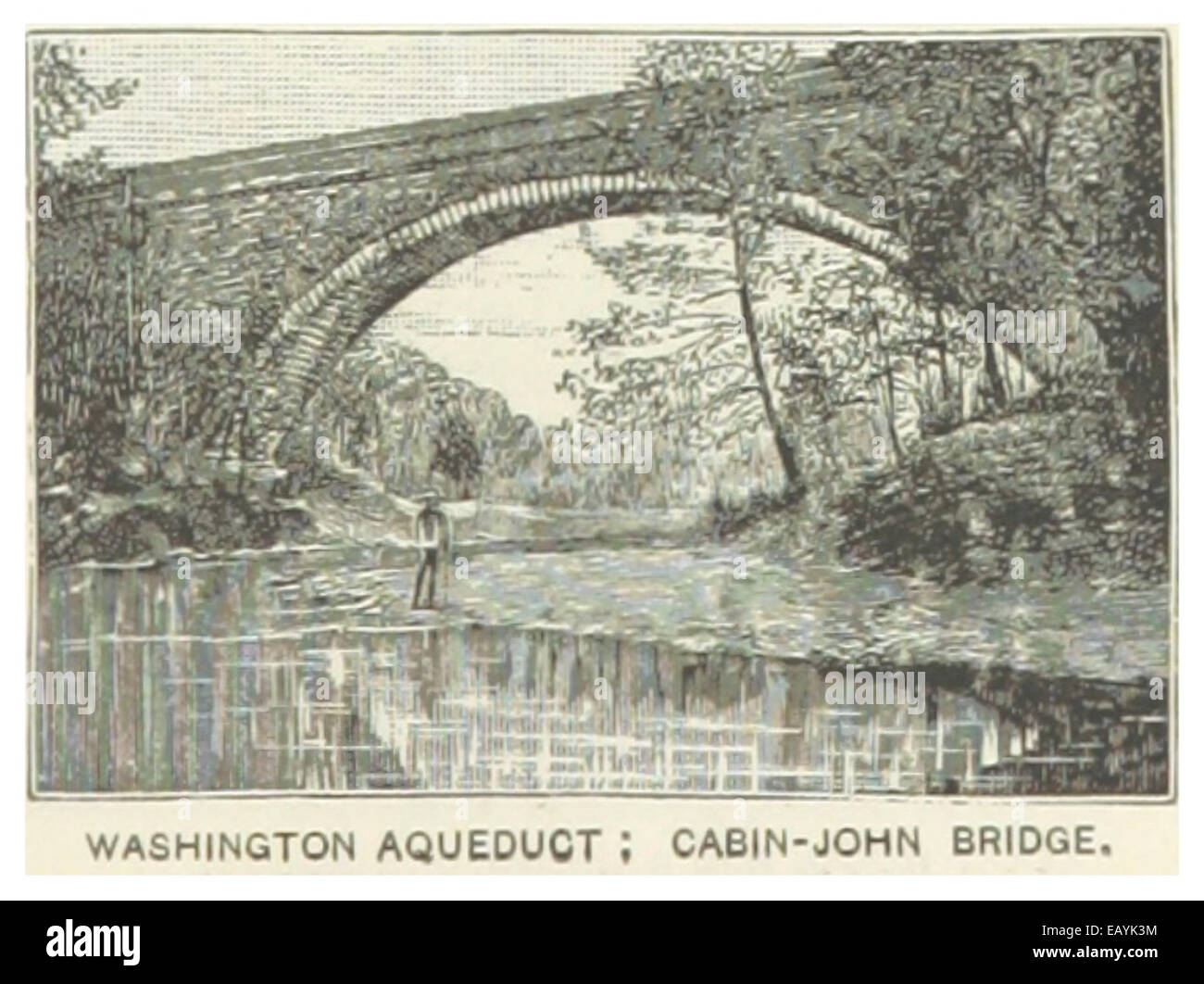 An 1891 illustration of the Cabin-John Bridge, a key structure of the ...