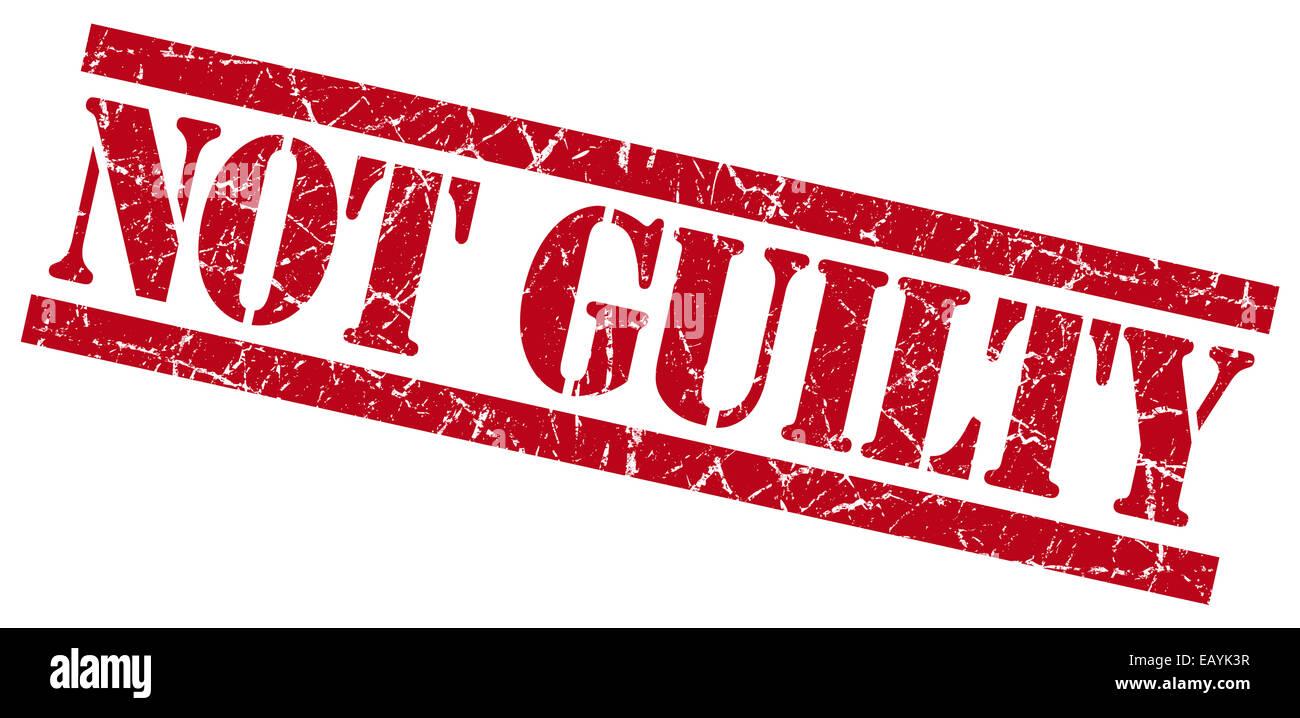 not guilty red grungy stamp on white background Stock Photo - Alamy
