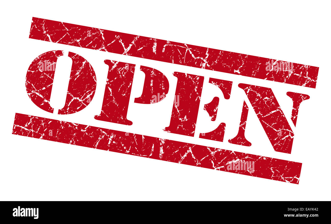 Open grunge red stamp Stock Photo - Alamy