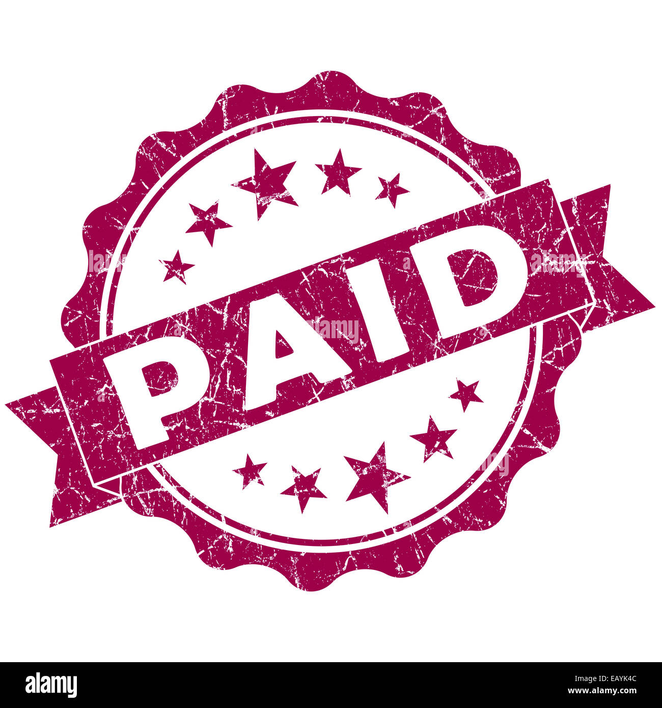 PAID pink vintage round grunge seal isolated on white background Stock ...