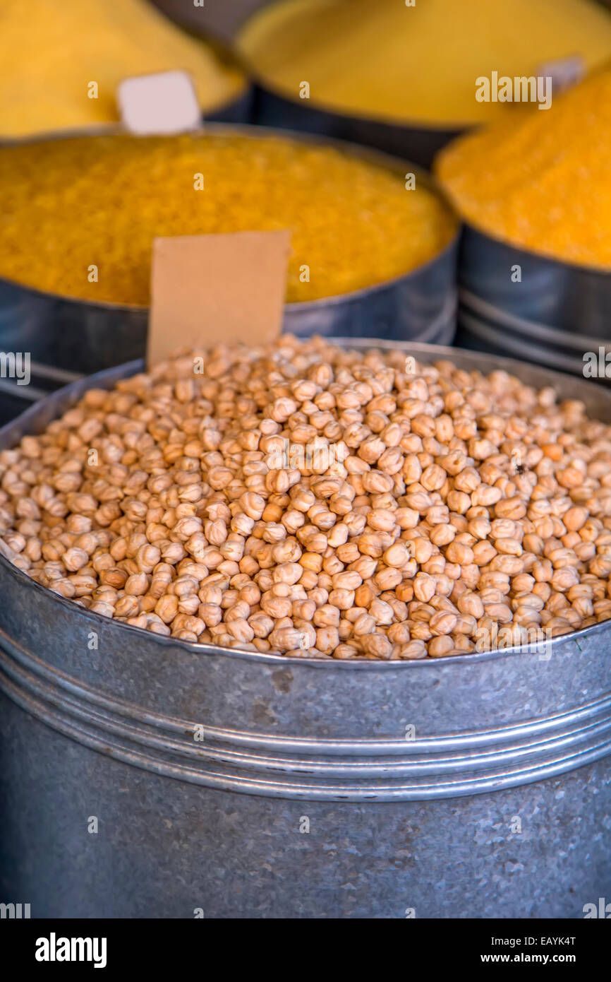 Grains on the market in Marrakech, Morocco Stock Photo - Alamy