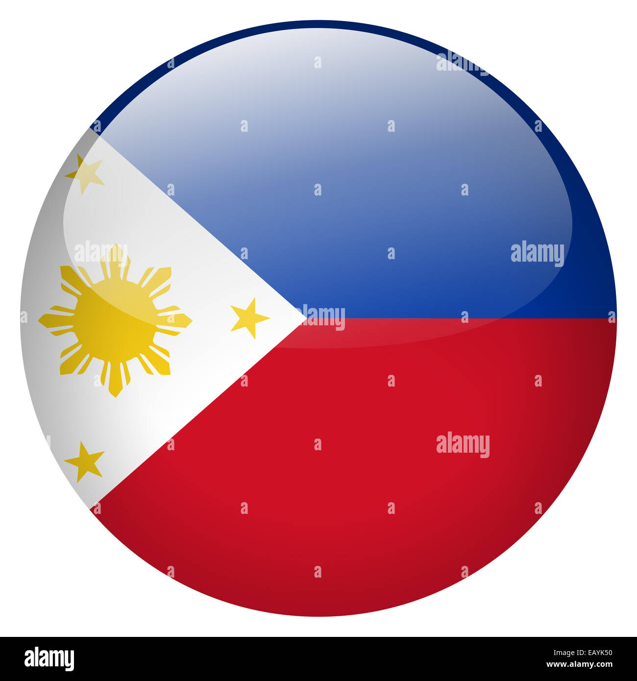Philippines flag button icon hi-res stock photography and images - Alamy