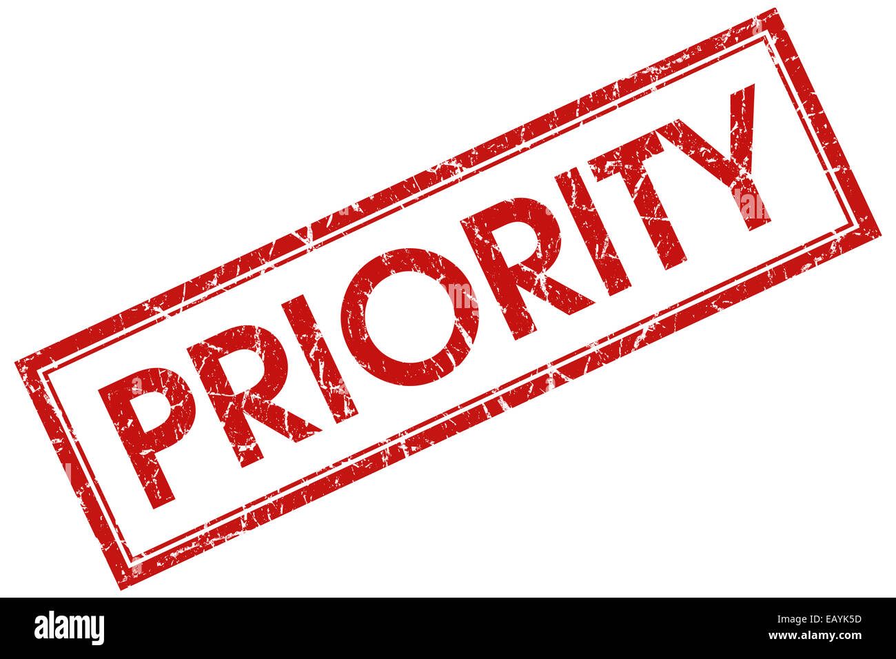 priority red square stamp Stock Photo - Alamy
