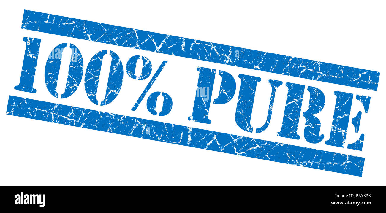 100% pure grunge blue stamp Stock Photo - Alamy