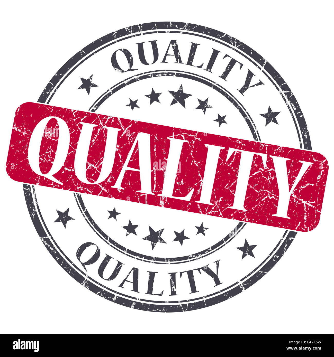 Quality red round grungy stamp isolated on white background Stock Photo ...