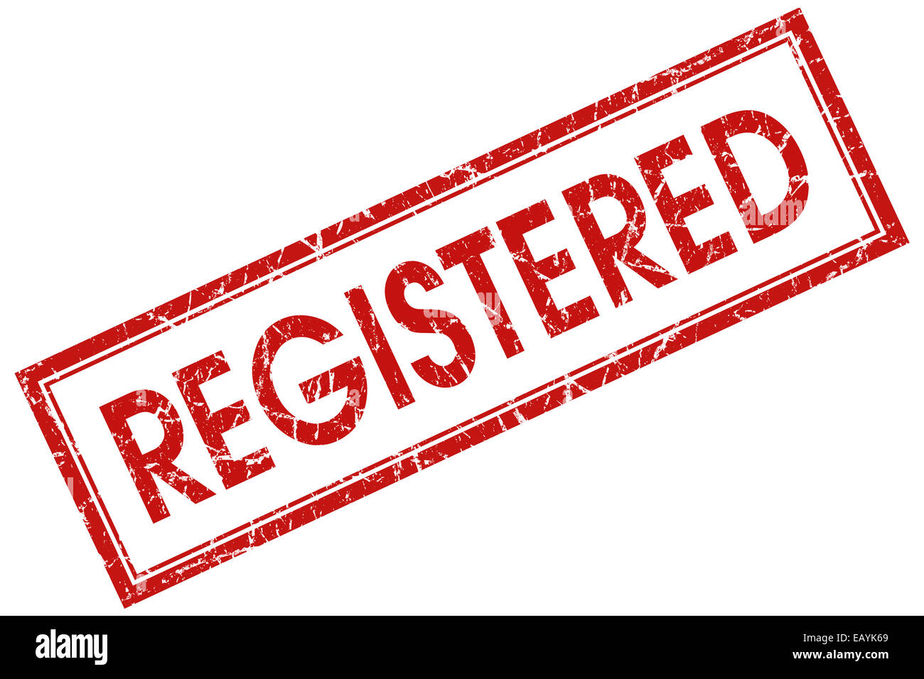 registered red square stamp Stock Photo - Alamy