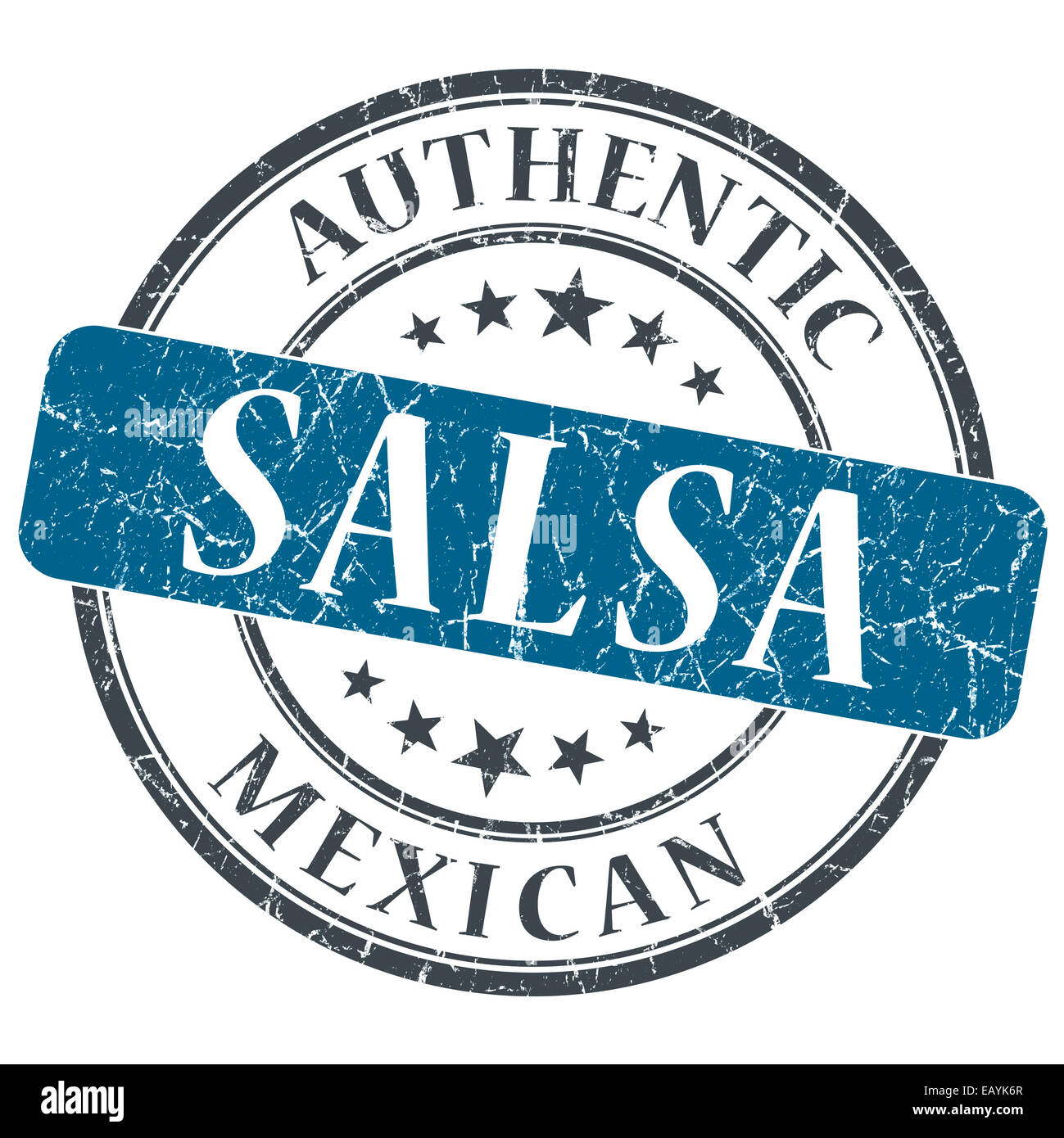 Salsa blue round grungy stamp isolated on white background Stock Photo ...