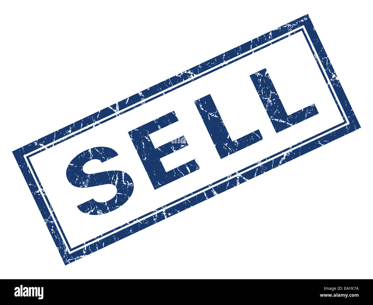 Sell blue square grungy stamp isolated on white background Stock Photo ...