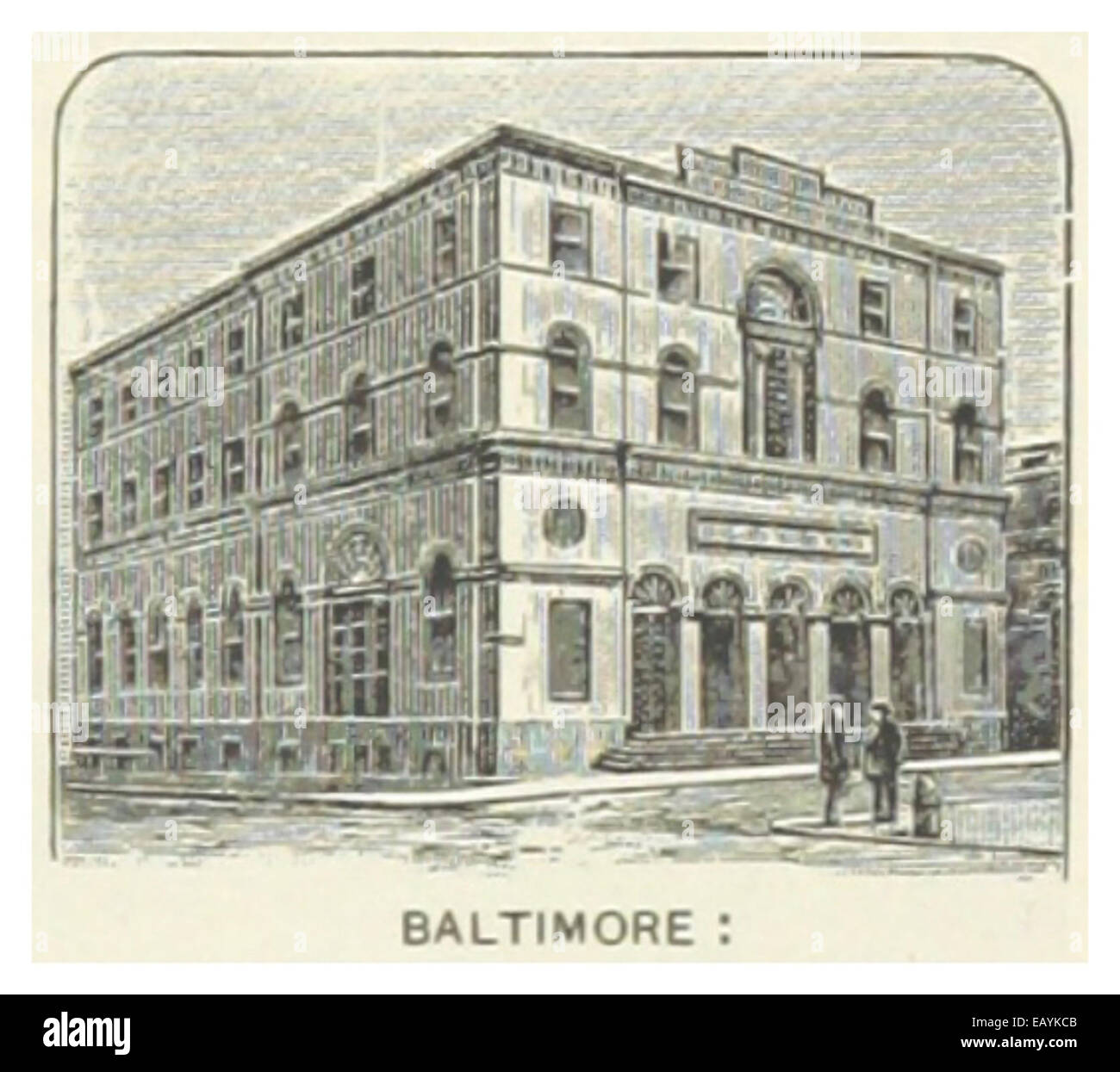 This 1891 illustration depicts the Merchant's National Bank building in ...