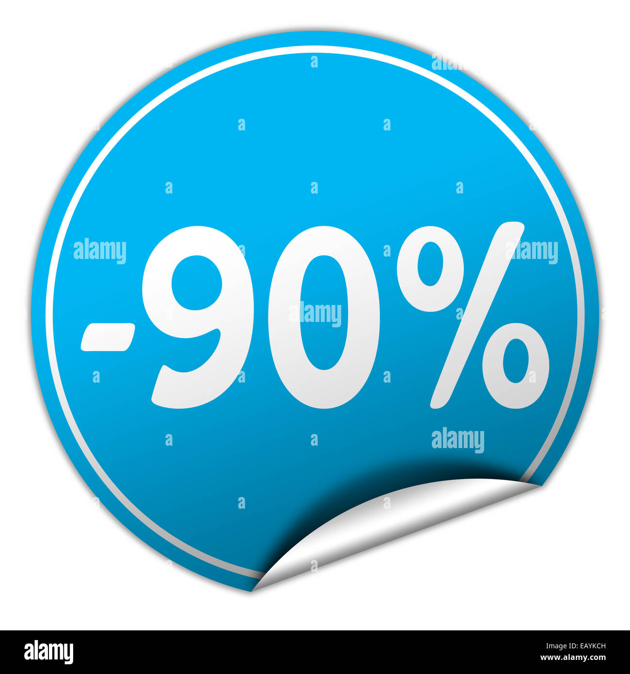 discount round blue sticker on white background Stock Photo - Alamy