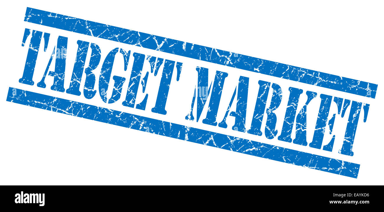 target market blue square grunge textured isolated stamp Stock Photo ...