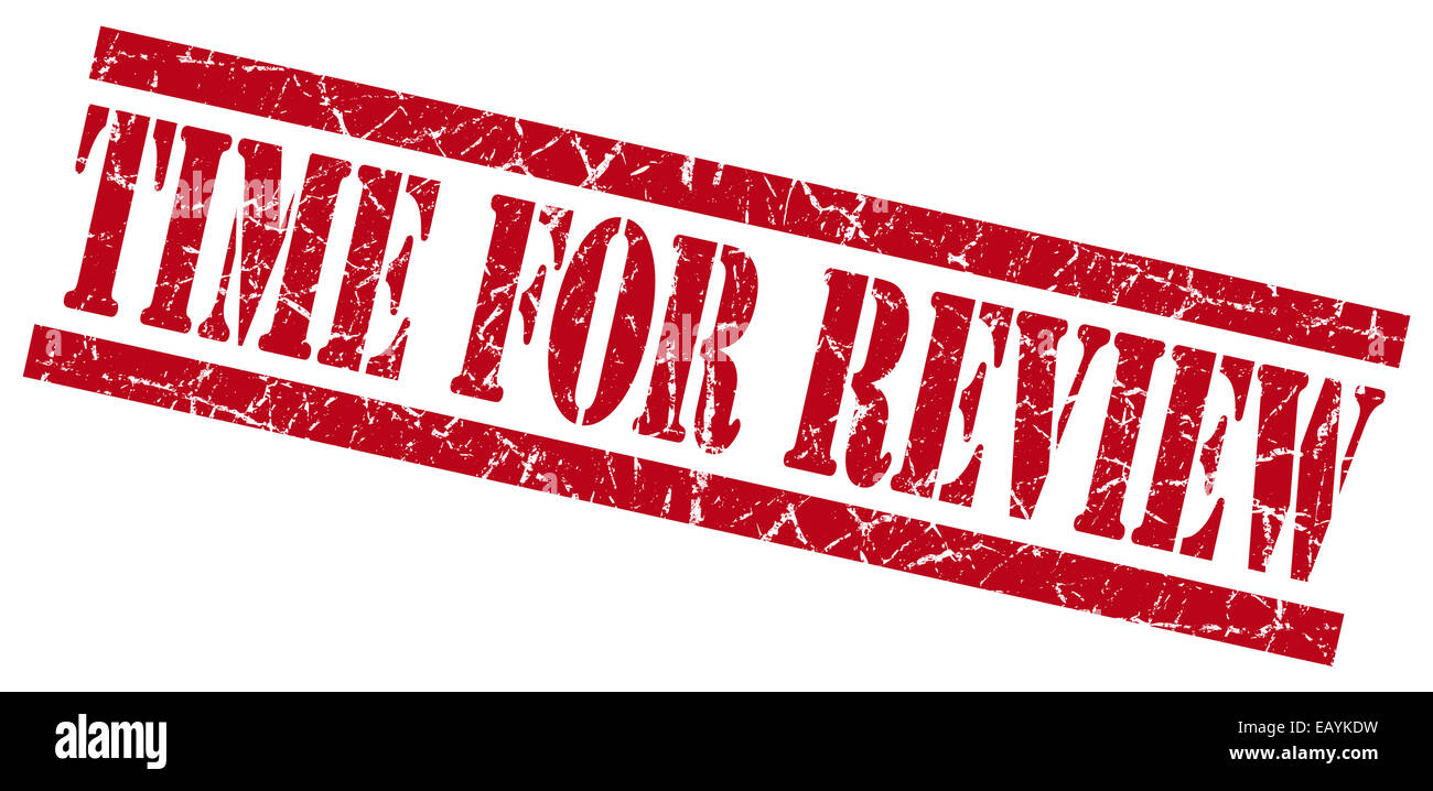 time for review red square grunge textured isolated stamp Stock Photo ...