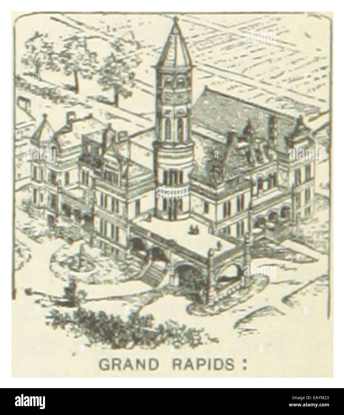 US-MI(1891) p406 GRAND RAPIDS, MICHIGAN MASONIC HOME Stock Photo - Alamy
