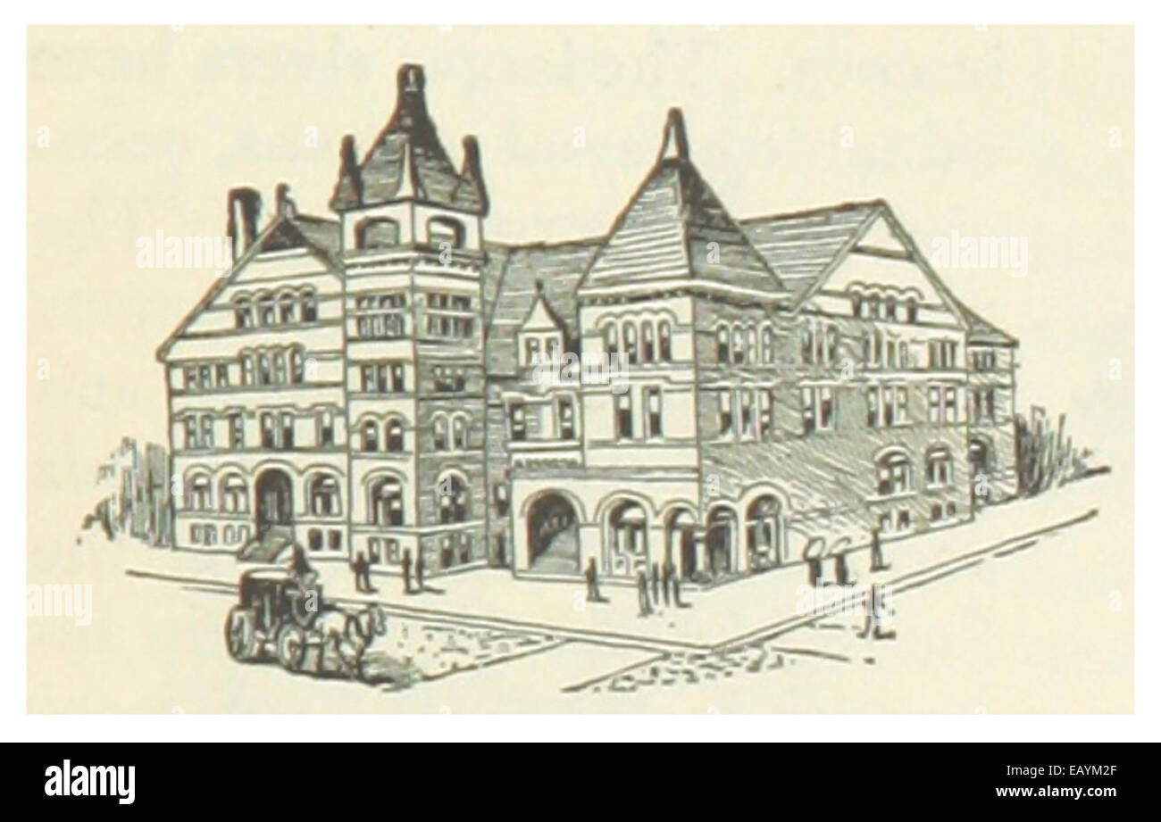 This 1891 illustration shows the YMCA building in Kalamazoo, Michigan ...