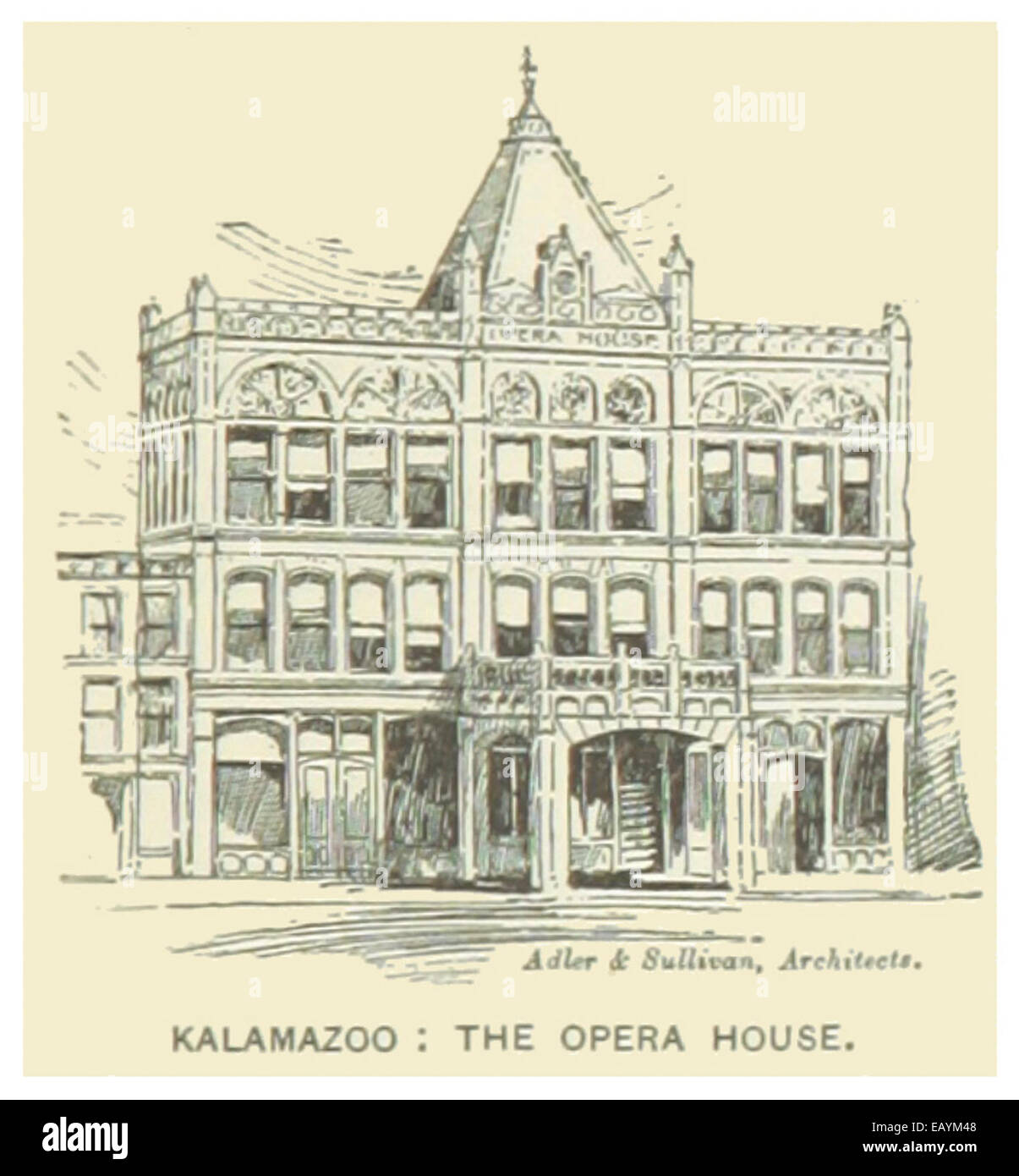 This 1891 reference highlights the Kalamazoo Opera House in Michigan, a ...