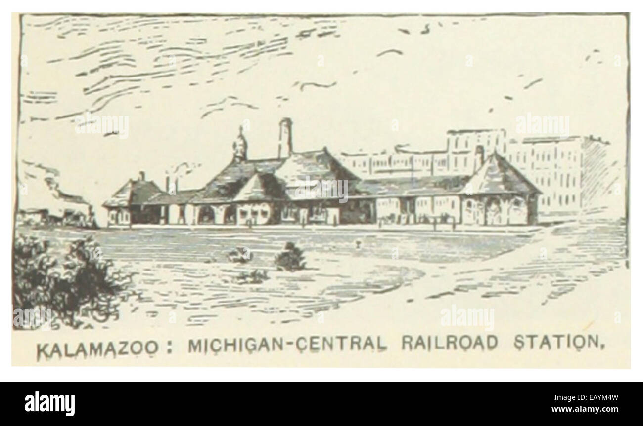 This 1891 illustration showcases the Michigan Central Railroad Station ...