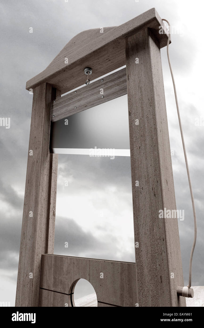 3d rendering of a guillotine, a dead instrument Stock Photo - Alamy