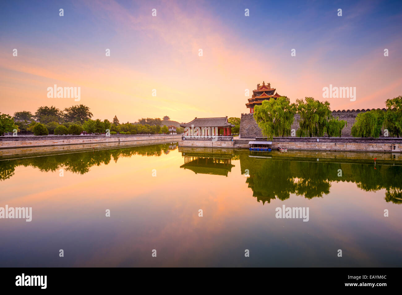 Beijing, China forbidden city outer moat at dawn Stock Photo - Alamy