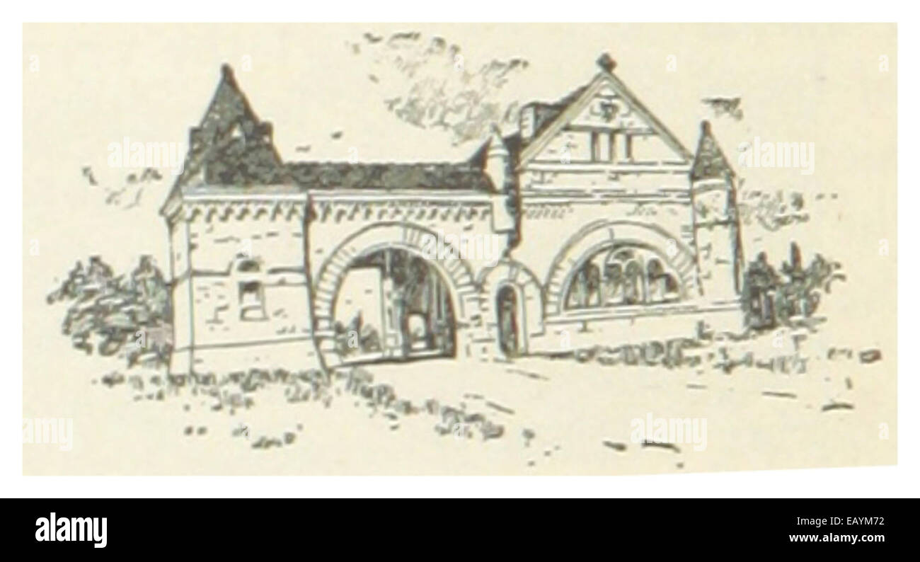 This 1891 illustration depicts the Cemetery Lodge in Minneapolis, an ...