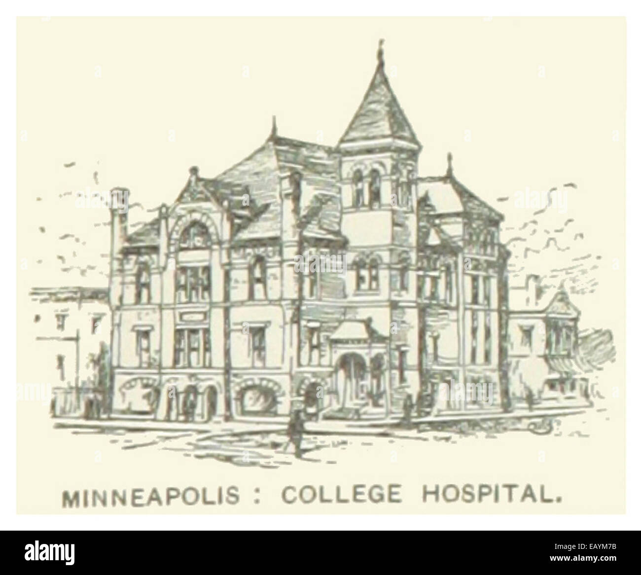A 1891 map depicting Minneapolis, Minnesota, focusing on the College ...