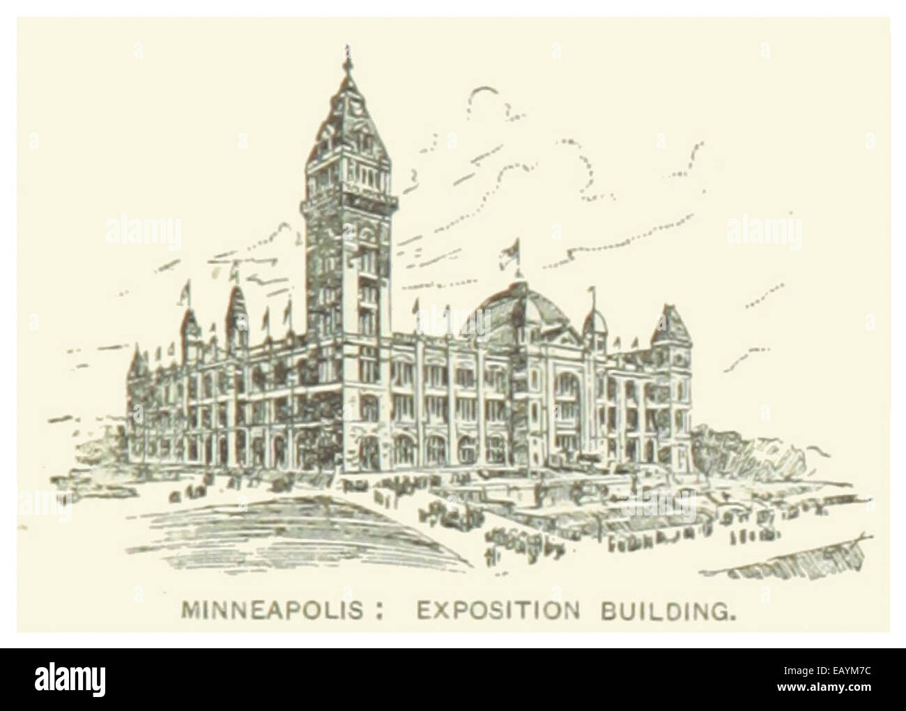 This 1891 illustration shows the Exposition Building in Minneapolis ...
